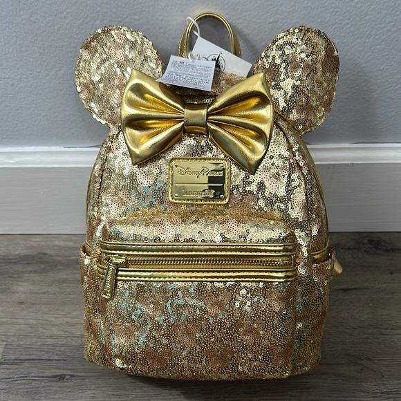 Loungefly | Bags | Loungefly Gold Sequin Backpack | Poshmark